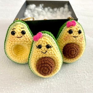 Crochet Avocado Keychain Amigurumi Avocado Keyring Avocado - Etsy
