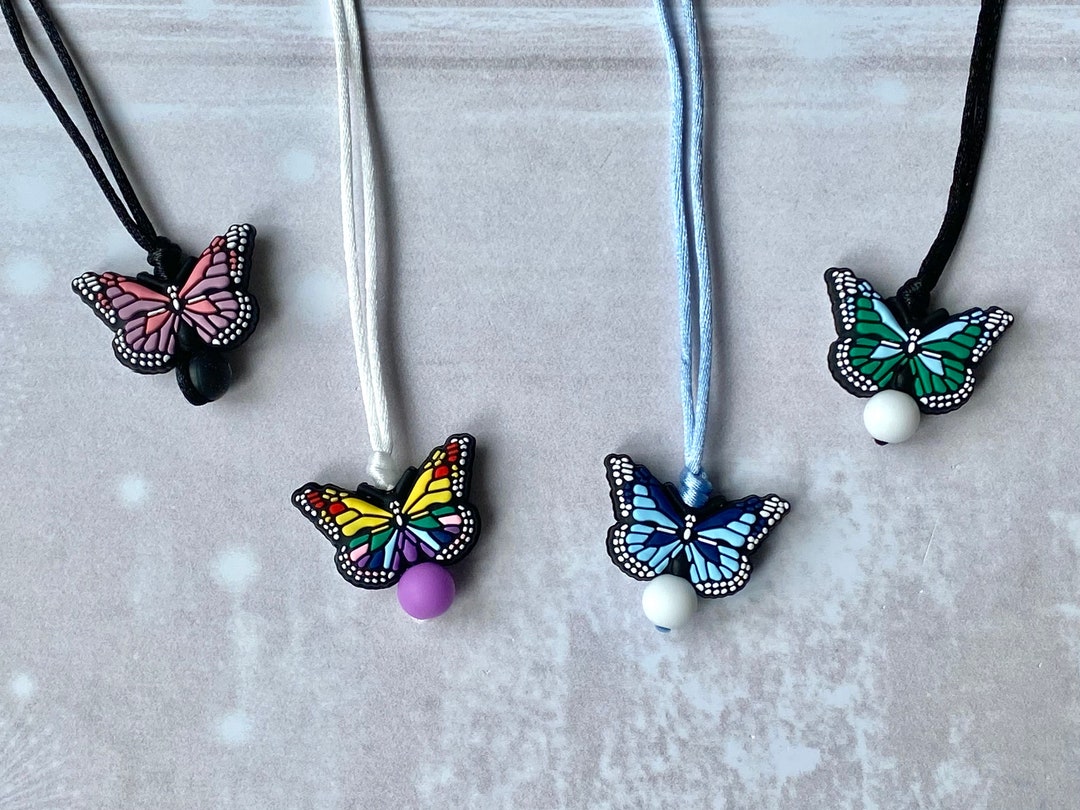 Butterfly Necklace, Fidget Toy, Summer Jewelry, Stimm Toy, Fidgets ...
