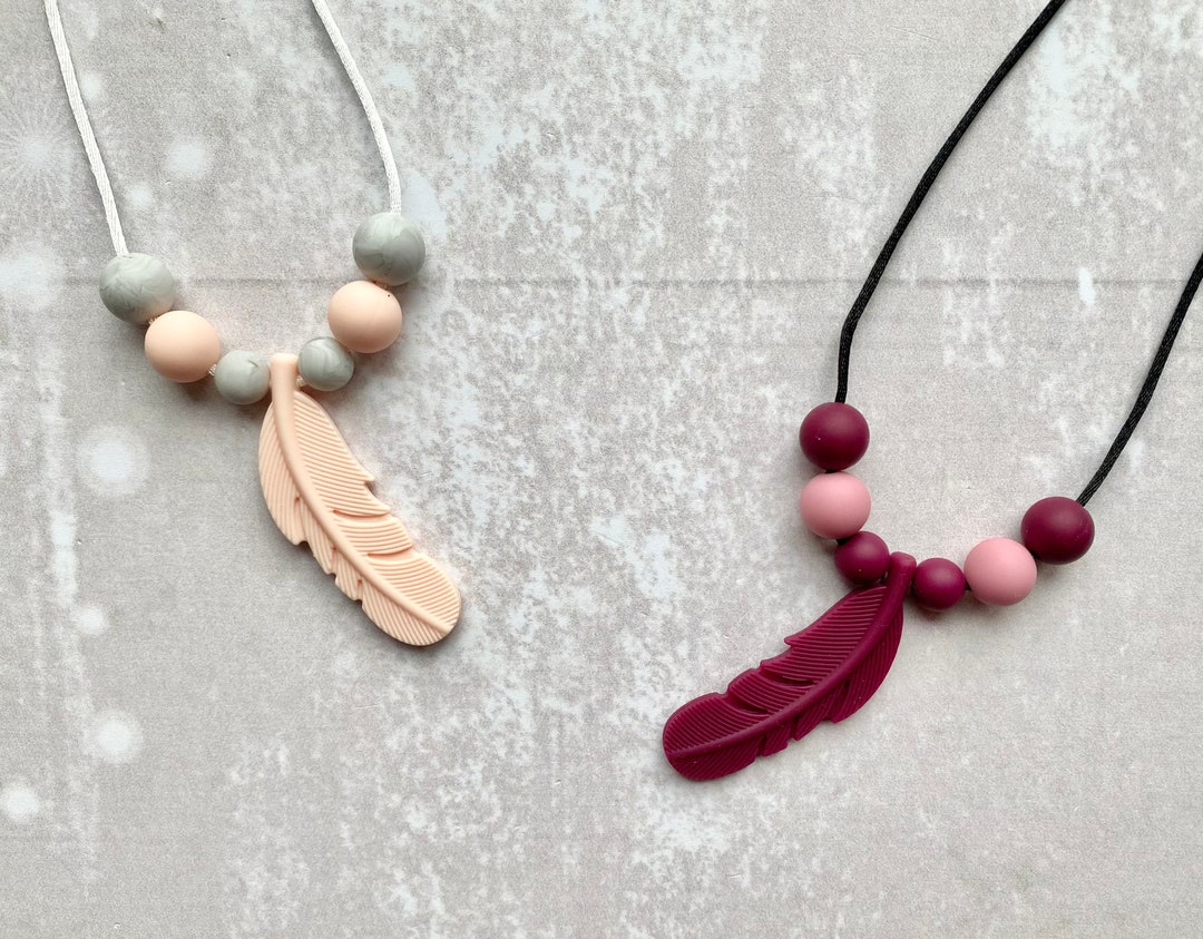 Feather Necklace Fidget Toy Adult Gift for Her Stim Toy - Etsy
