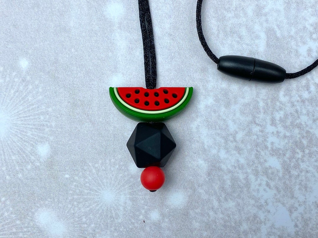 Watermelon Slice Fidget Necklace, Silicone Stim Jewelry, Sensory Toy - Etsy
