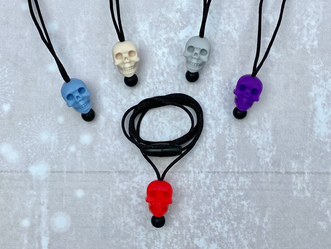Skull Necklace, Goth Jewelry, Fidget Necklace, Stimm Toy, Fidget Toy ...