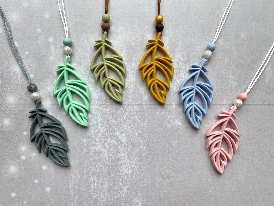 Feather Necklace, Adult Fidget Toys, Summer Jewelry, Stim Toy, Sensory ...