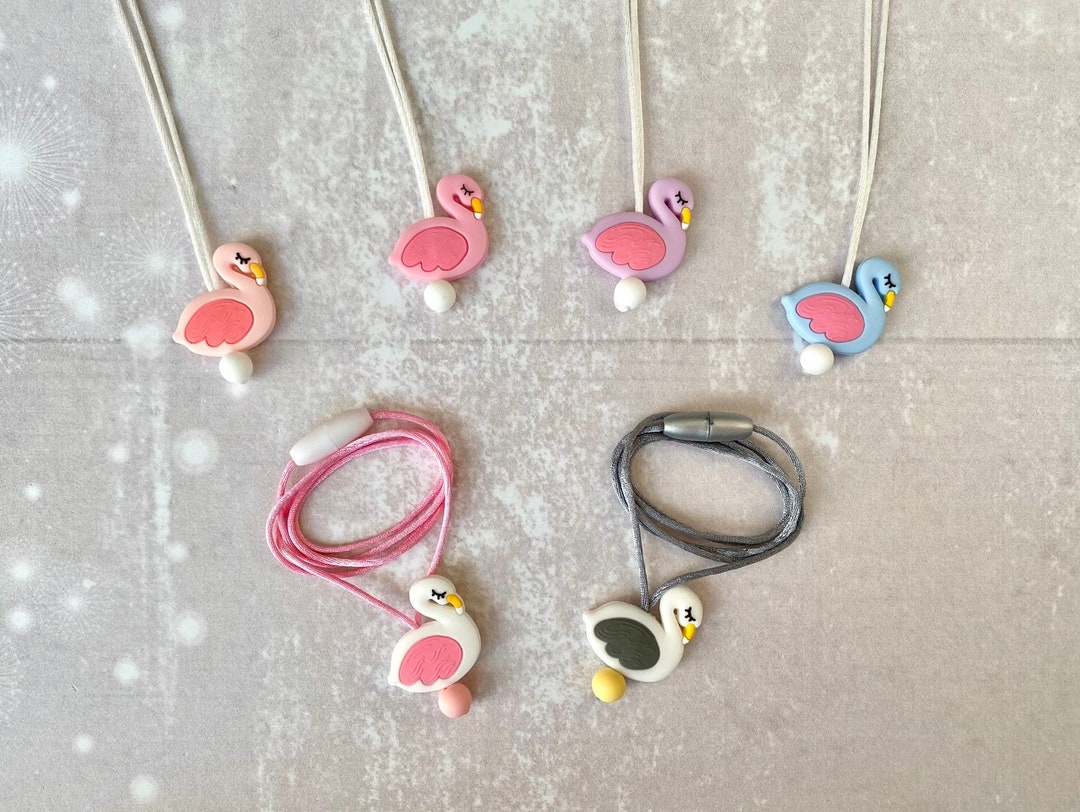 Fidget Necklace, Flamingo, Stim Toy, Silicone Necklace, Stimming Toys ...
