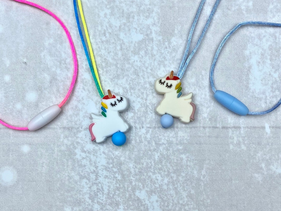 Fidget Necklace, Unicorn, Fidget Toys, Silicone Necklace, Stim Toy ...