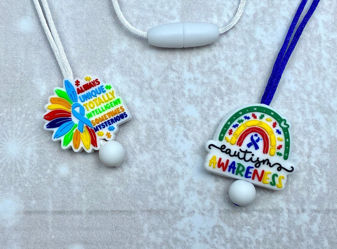 Fidget Necklace, Stim Toy, Rainbow, Fidgets, Stimming Toys, Silicone ...