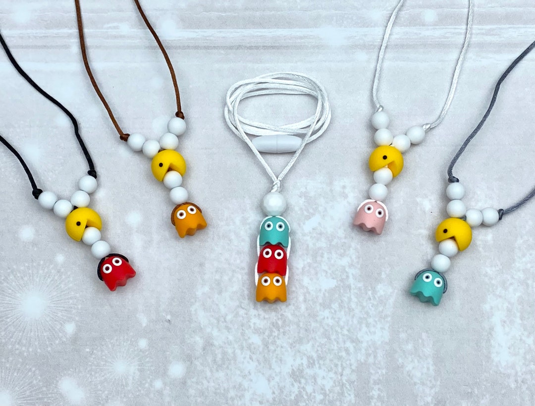 Fidget Necklace, Gamer Gifts, Pacman, Fidget Toy Adult, Ghost Game ...