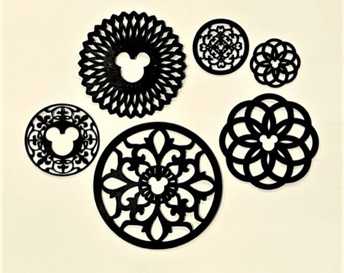 Hidden Mickey Wall Set of 6 **black, Wood or Teal Now Available** - Etsy