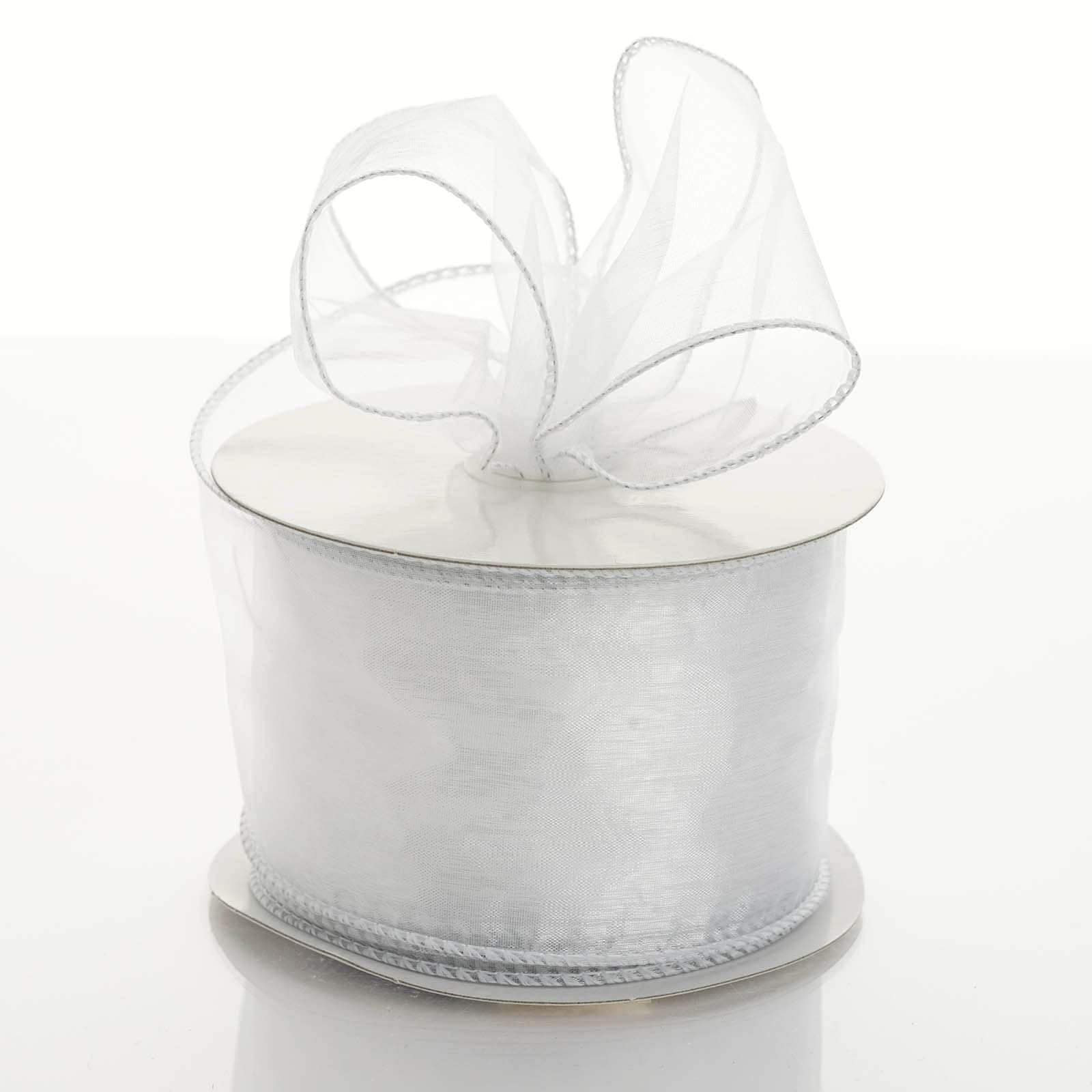 2.5 inch x 10 yards White Wired Organza Ribbon | Etsy