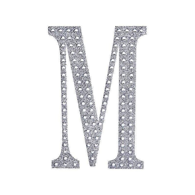 4 in Letter m Silver Self-adhesive Rhinestones - Etsy