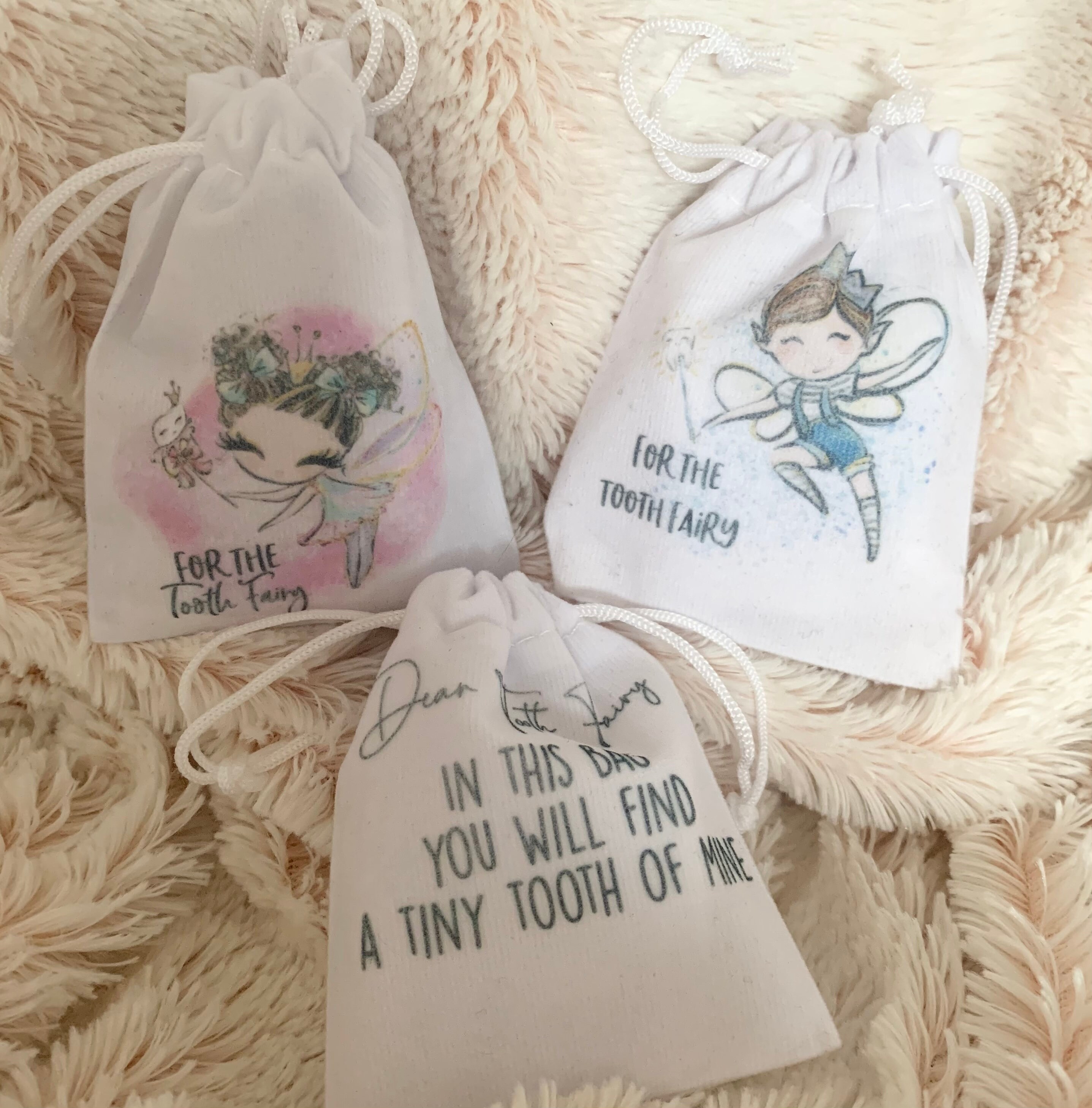 Dummy / tooth fairy bag lovely cute velvet bag with boys or | Etsy