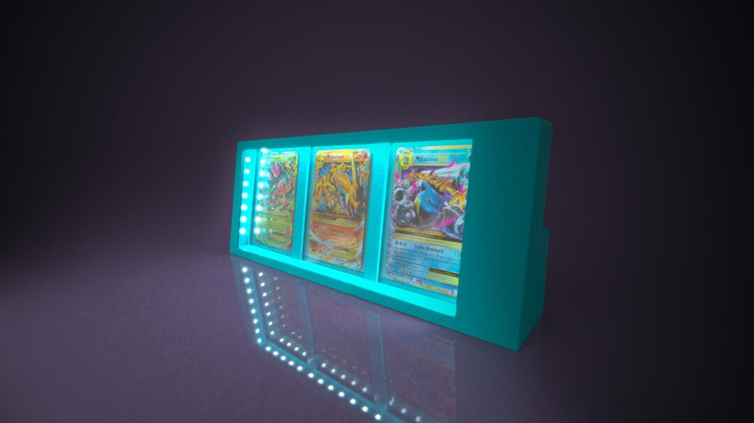 3 Card Display Case LED Illuminated Light Box (12v Wall Adapter ...