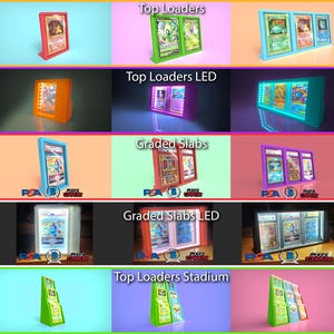 3 Card Display Case LED Illuminated Light Box (12v Wall Adapter ...