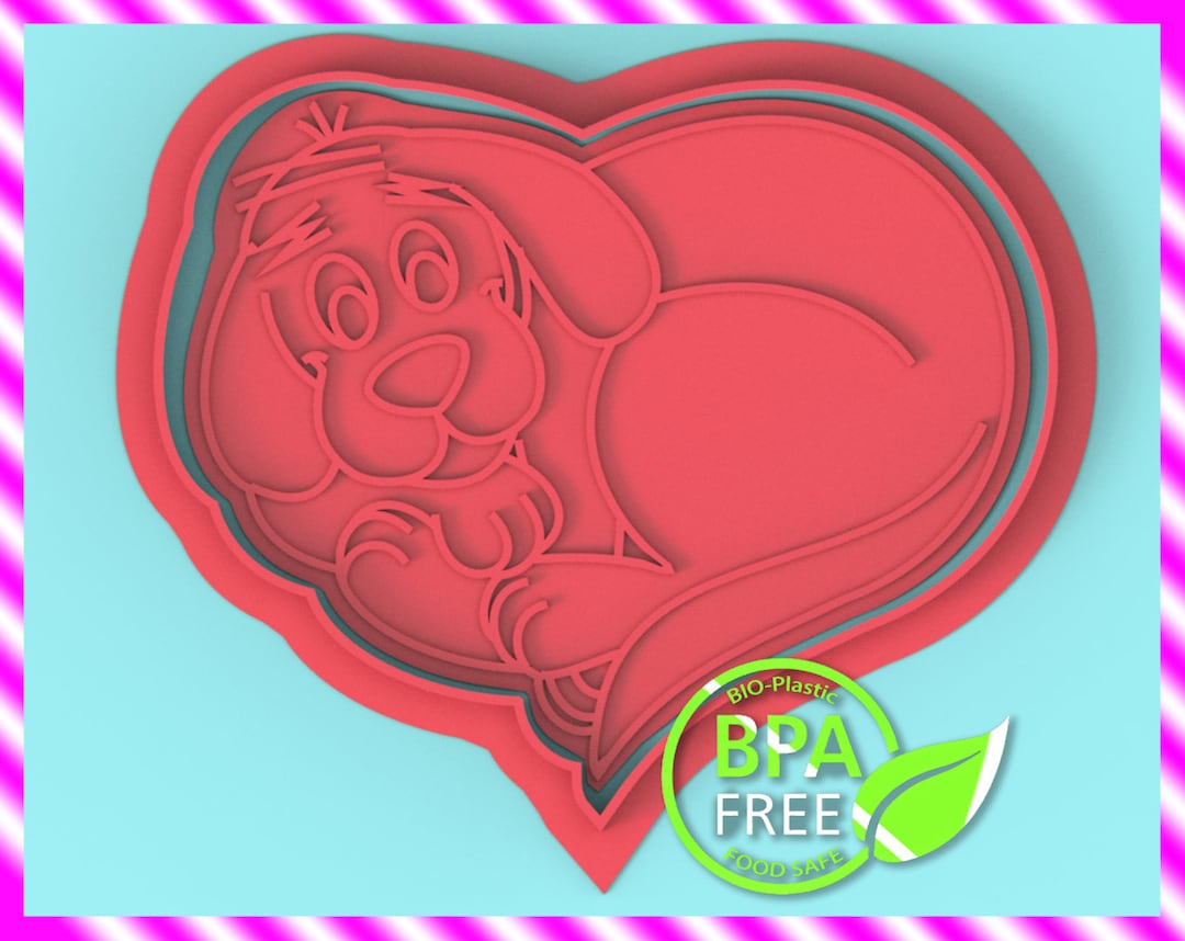 Clifford the Big Red Dog Heart Cookie Cutter With Stamp Food Safe ...