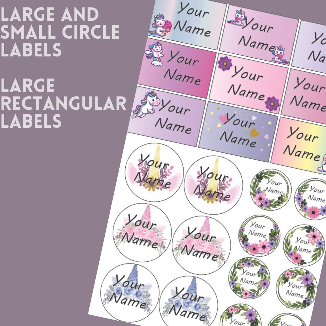 Editable Unicorn Name Labels: Canva Template (instant Download) - Etsy ...