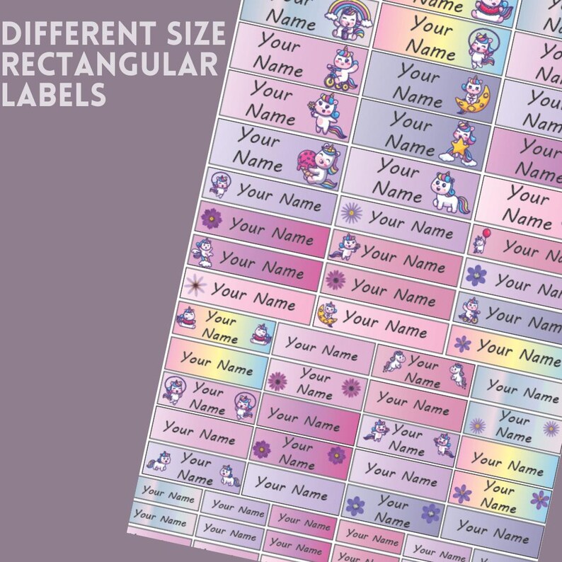 Editable Unicorn Name Labels: Canva Template (instant Download) - Etsy