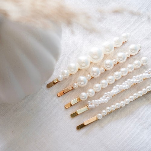 Set of 2 Pearl Bobby Pins Bridal Bobby Pins Wedding Bobby - Etsy