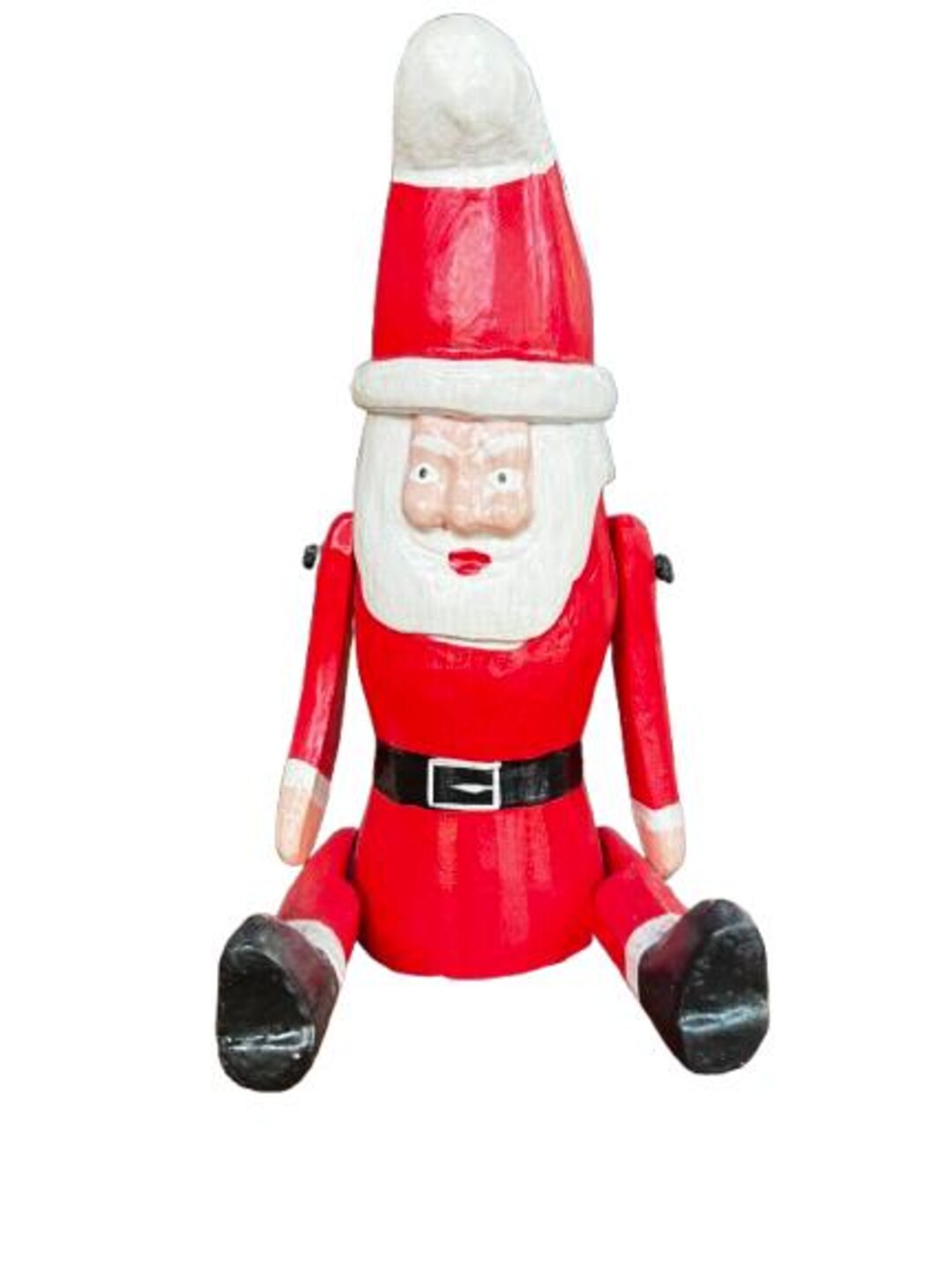Hand Painted Wooden Santa Claus Statue, Perfect for Shelf, Rustic ...