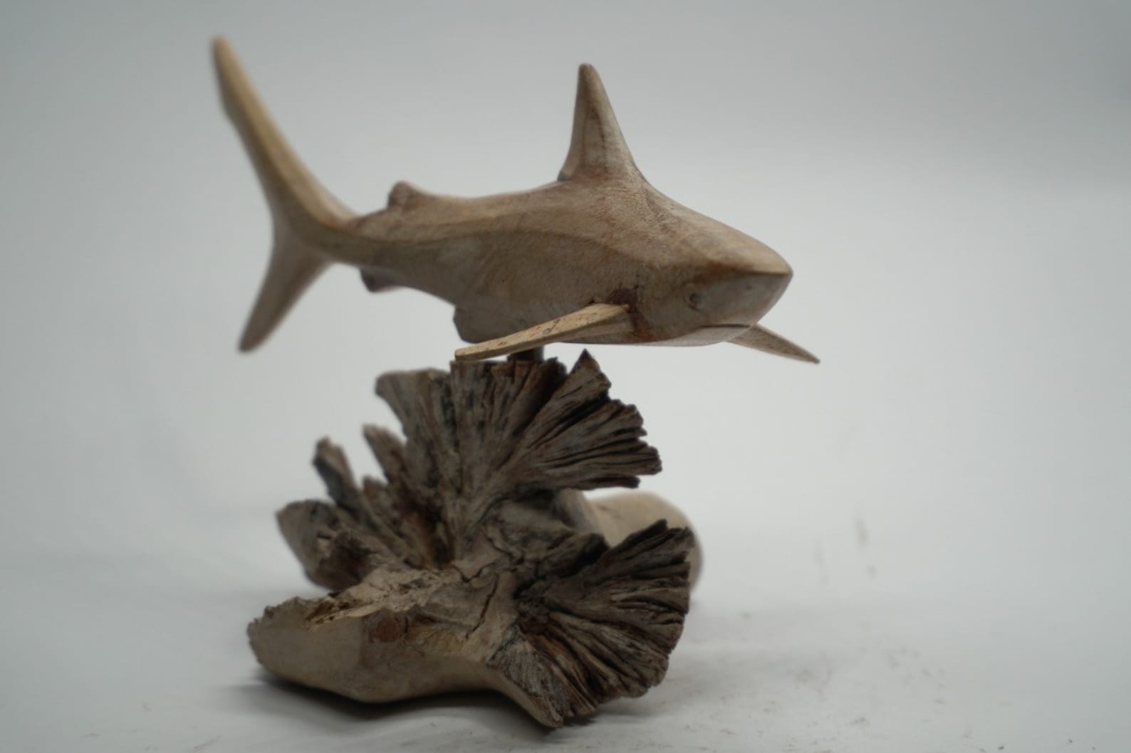 Shark Sculpture, Shark Wood Carving, Shark Parasit, Home Decor, Wooden ...