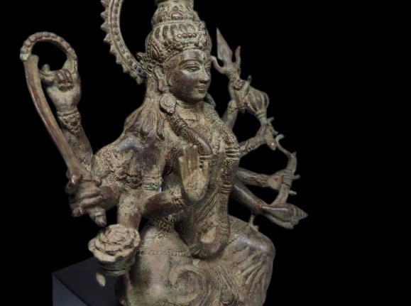 Antique Mahakali Sitting Statue, Kali Statue, Parvati, Durga, Hindu God ...