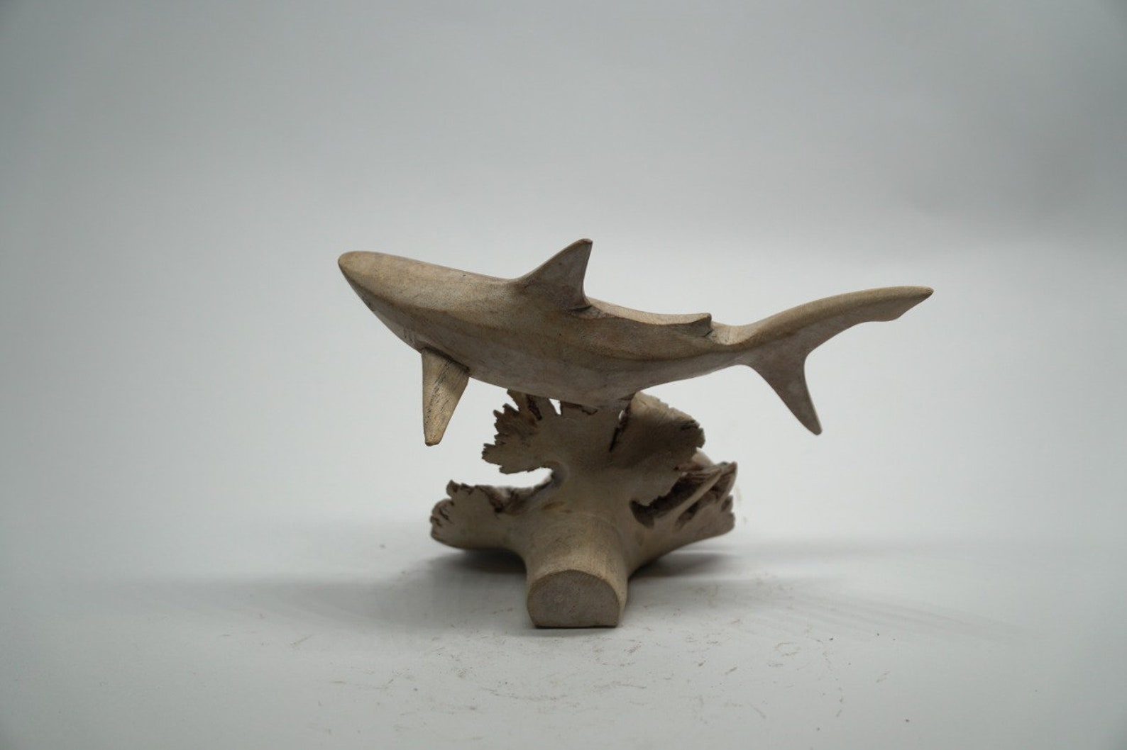 Shark Sculpture, Shark Wood Carving, Shark Parasit, Home Decor, Wooden ...