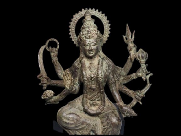 Antique Mahakali Sitting Statue, Kali Statue, Parvati, Durga, Hindu God ...
