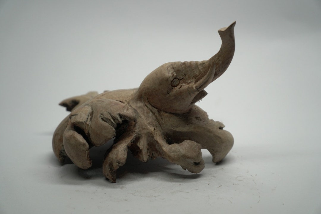 Elephant Head on Parasite Wood, Wood Carving Elephant, Sculpture, Bali ...