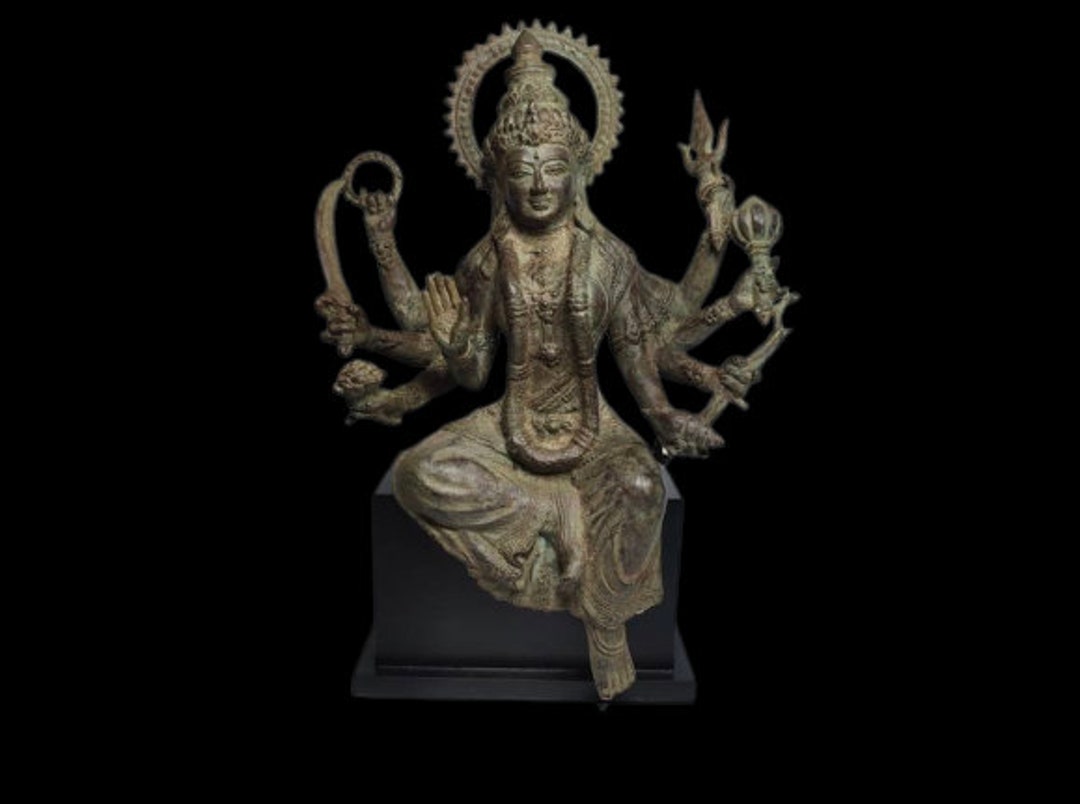 Antique Mahakali Sitting Statue, Kali Statue, Parvati, Durga, Hindu God ...