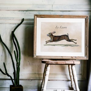 Folk Art Rabbit Watercolor Illustration Vintage Hare Downloadable Print ...