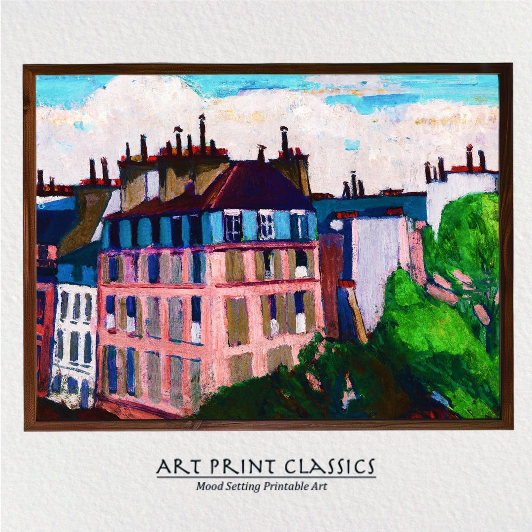 Paris Rooftops Painting Printable | Abstract Art Digital Download ...