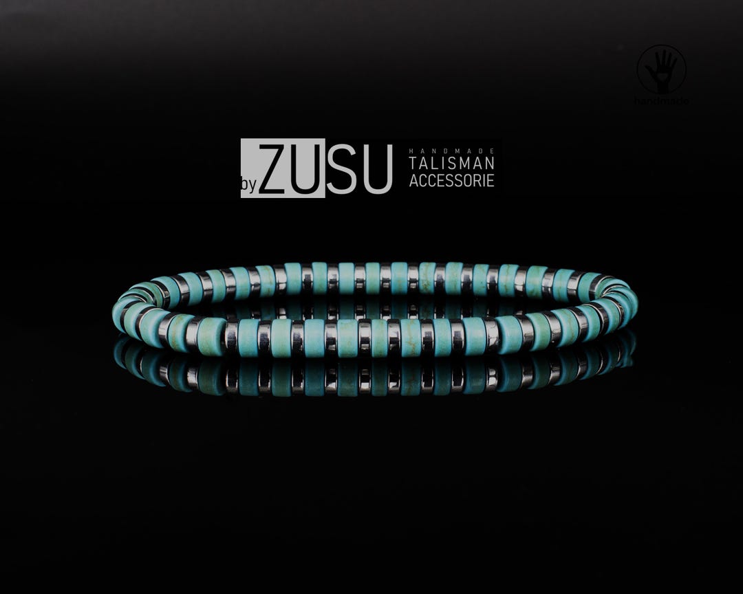 Turquoise & Hematite Men's Bracelet: Ancient Wisdom, Modern Style - Etsy