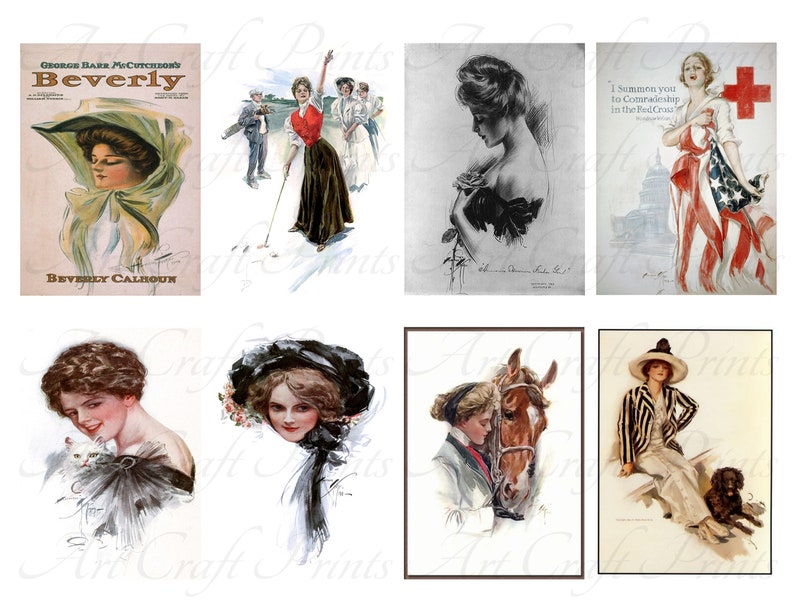 40 EPHEMERA WOMEN SET 2 Digital Collage Sheets Ephemera - Etsy