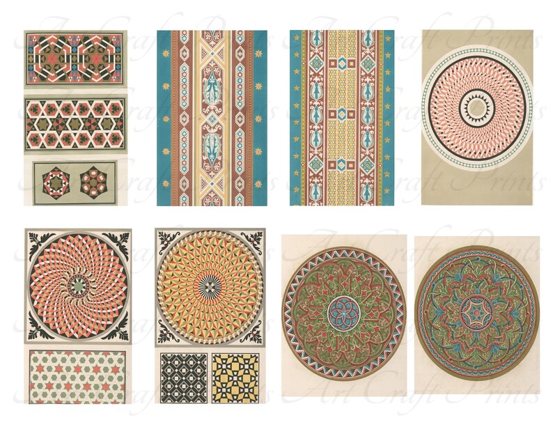40 ART NOUVEAU Textures SET #2 - Digital Collage Sheets Textures ...