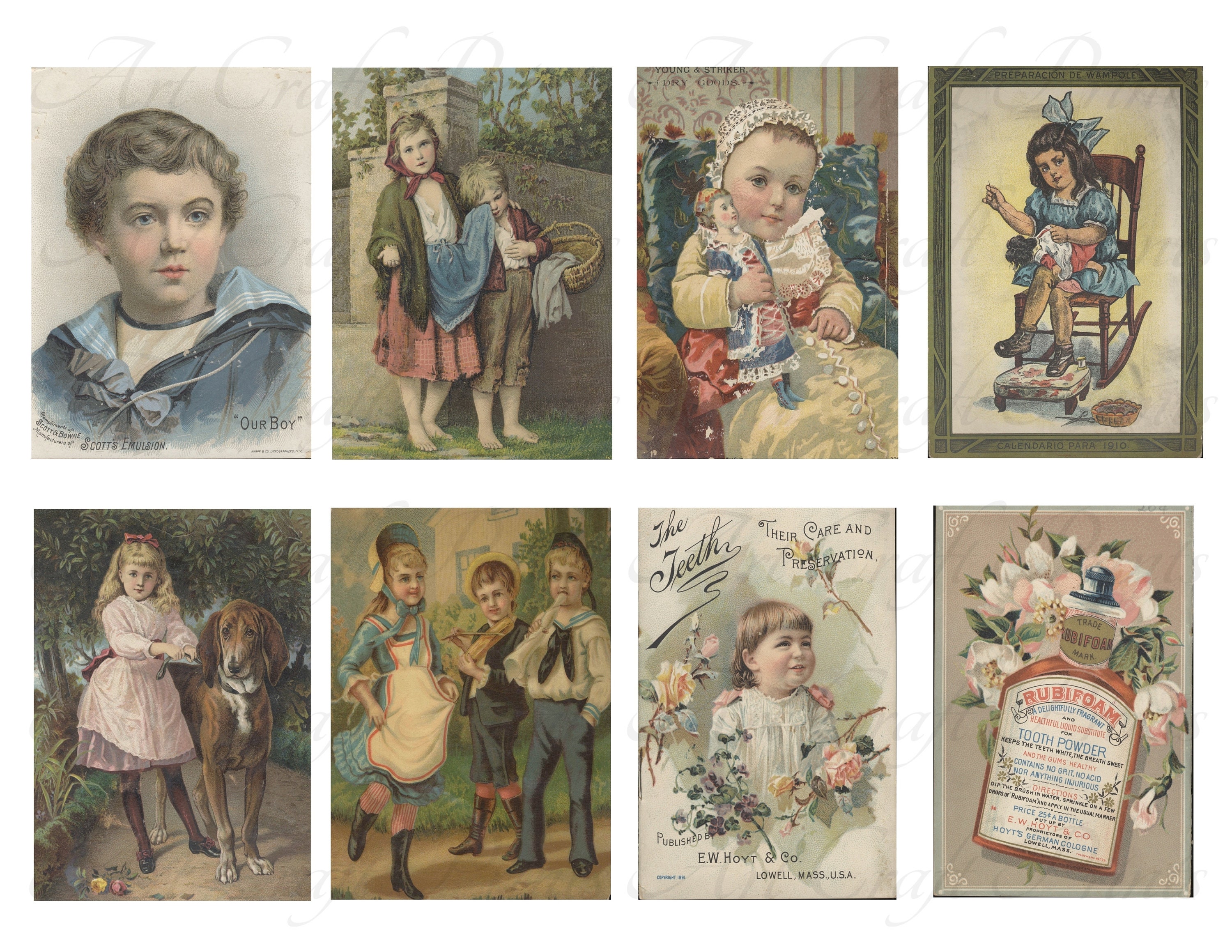 40 EPHEMERA CARDS SET 3 Digital Collage Sheets Ephemera - Etsy