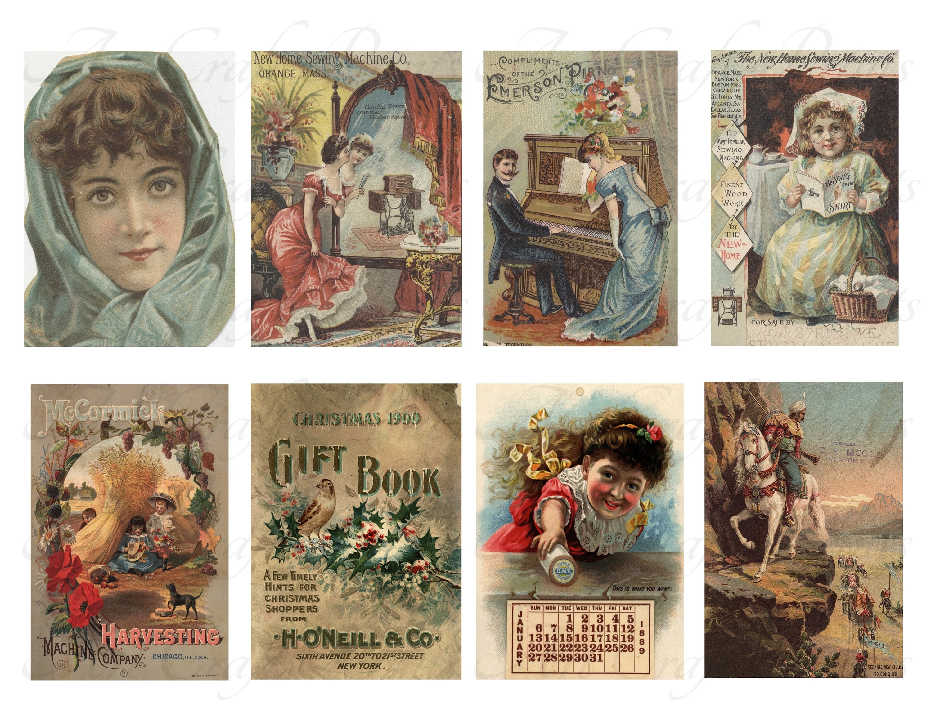 40 EPHEMERA CARDS SET 3 Digital Collage Sheets Ephemera - Etsy