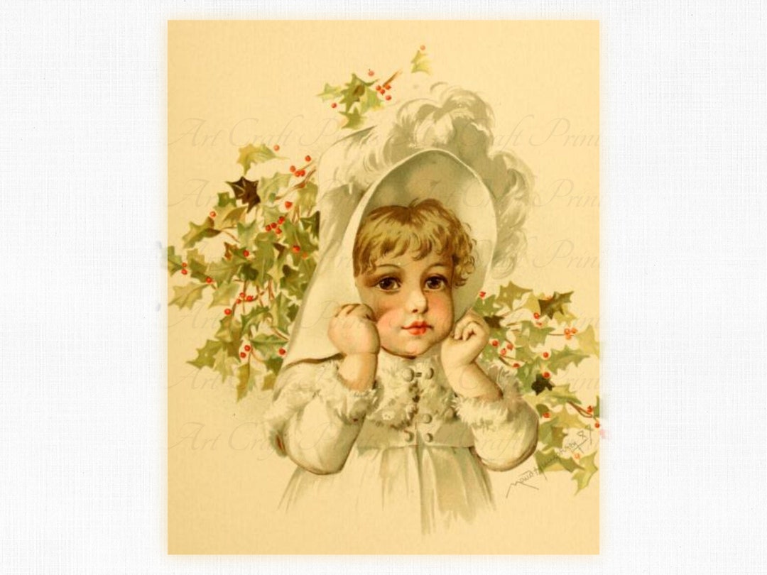 Vintage Victorian Child "autumn Wind" Art Print Digital Instant ...