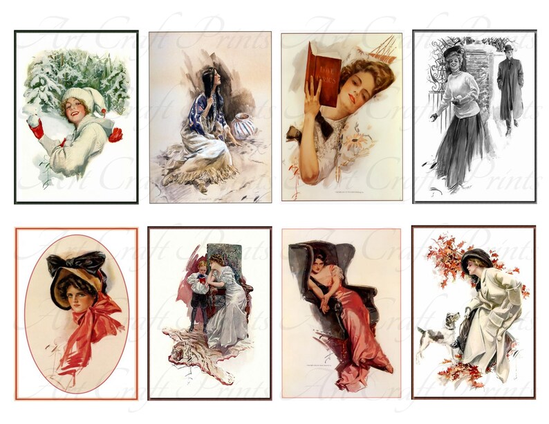 40 EPHEMERA WOMEN SET 2 Digital Collage Sheets Ephemera - Etsy