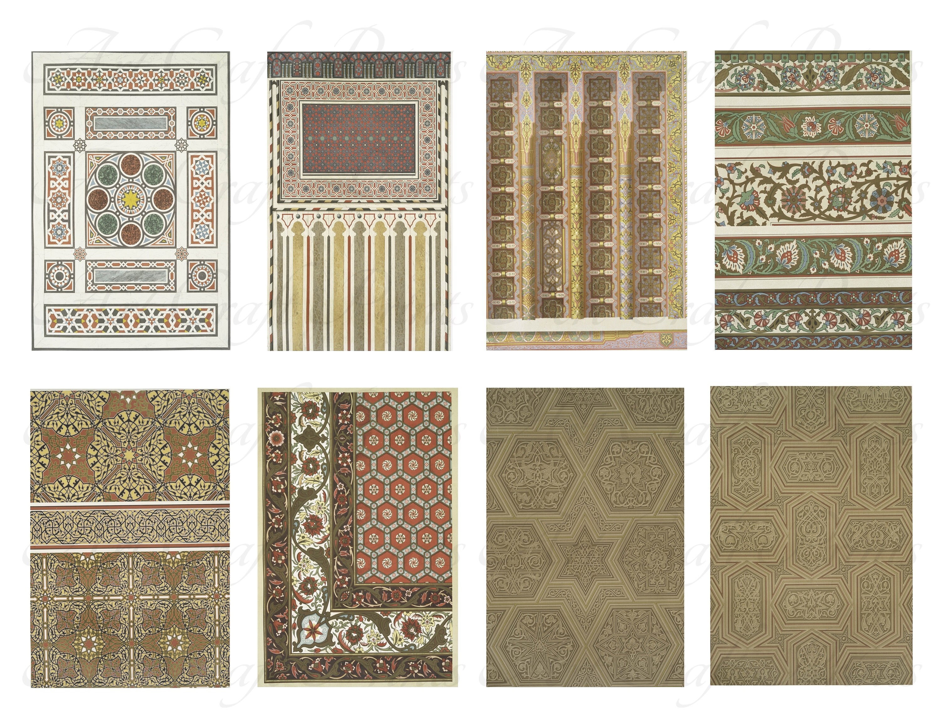 40 ART NOUVEAU Textures SET 2 Digital Collage Sheets Textures, Vintage ...