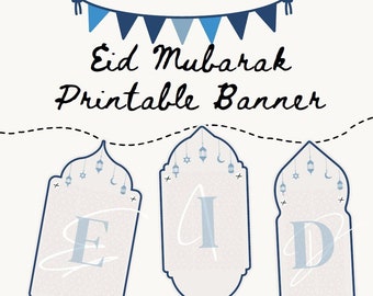 Eid Mubarak Printable Cards Arabic and English Message Islamic Greeting ...