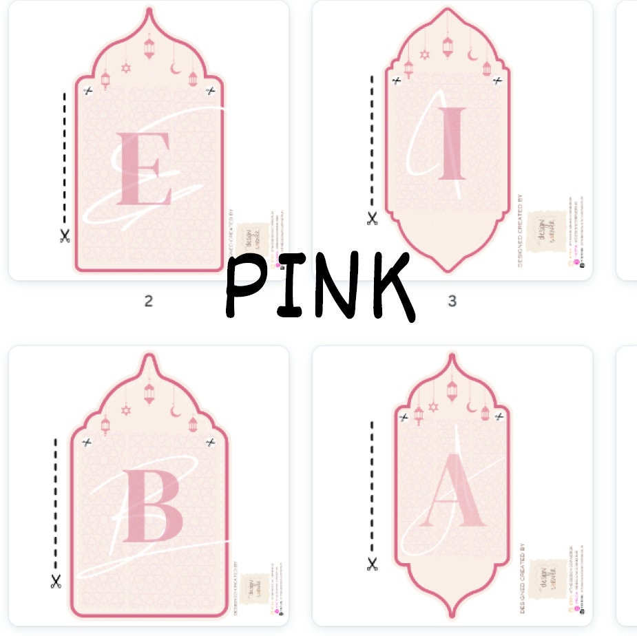 Eid Mubarak Printable Banner, Pink, Instant Download - Etsy
