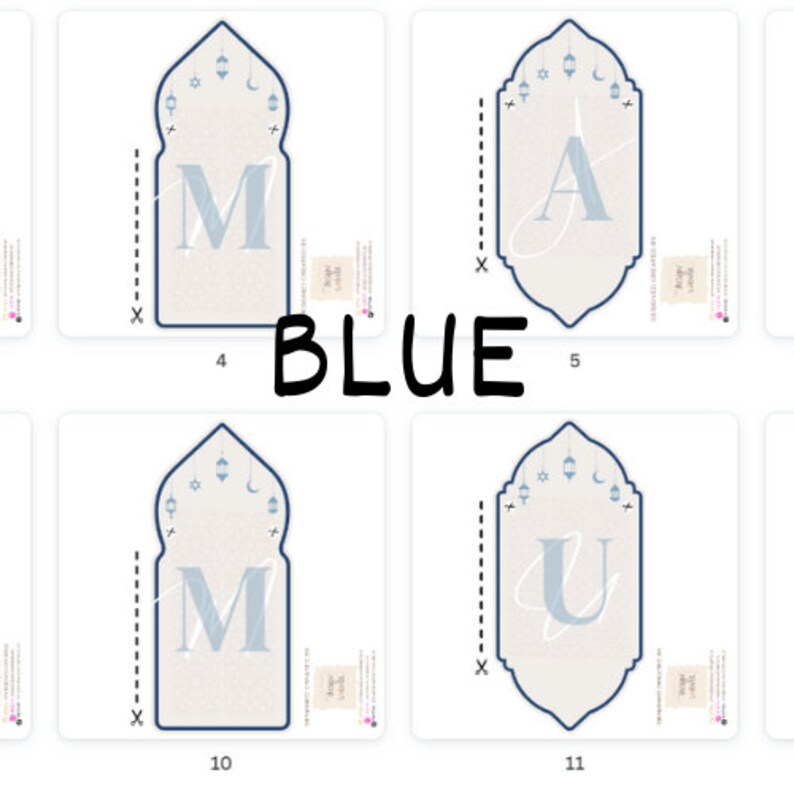 Ramadan Mubarak Printable Banner, Blue, Instant Download - Etsy