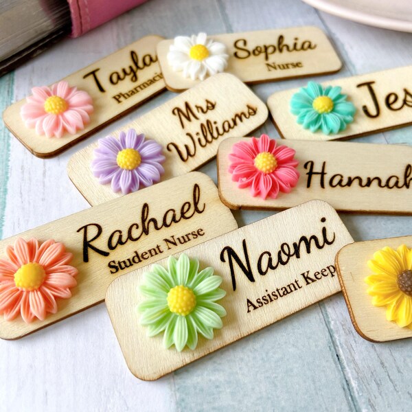Flower Name Tags - Etsy
