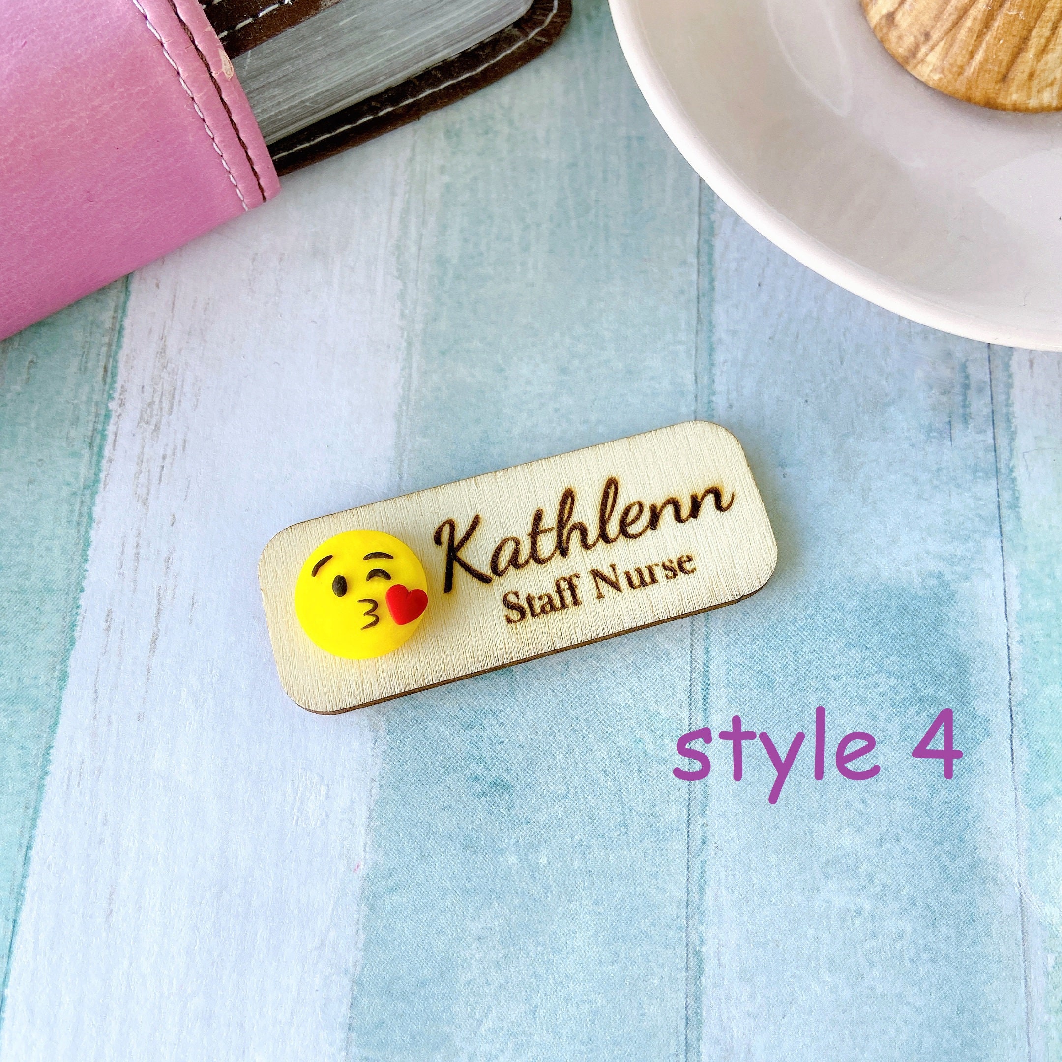 Emoji Personalized Name Tag Badge Funny Name Badge Nurse - Etsy Australia