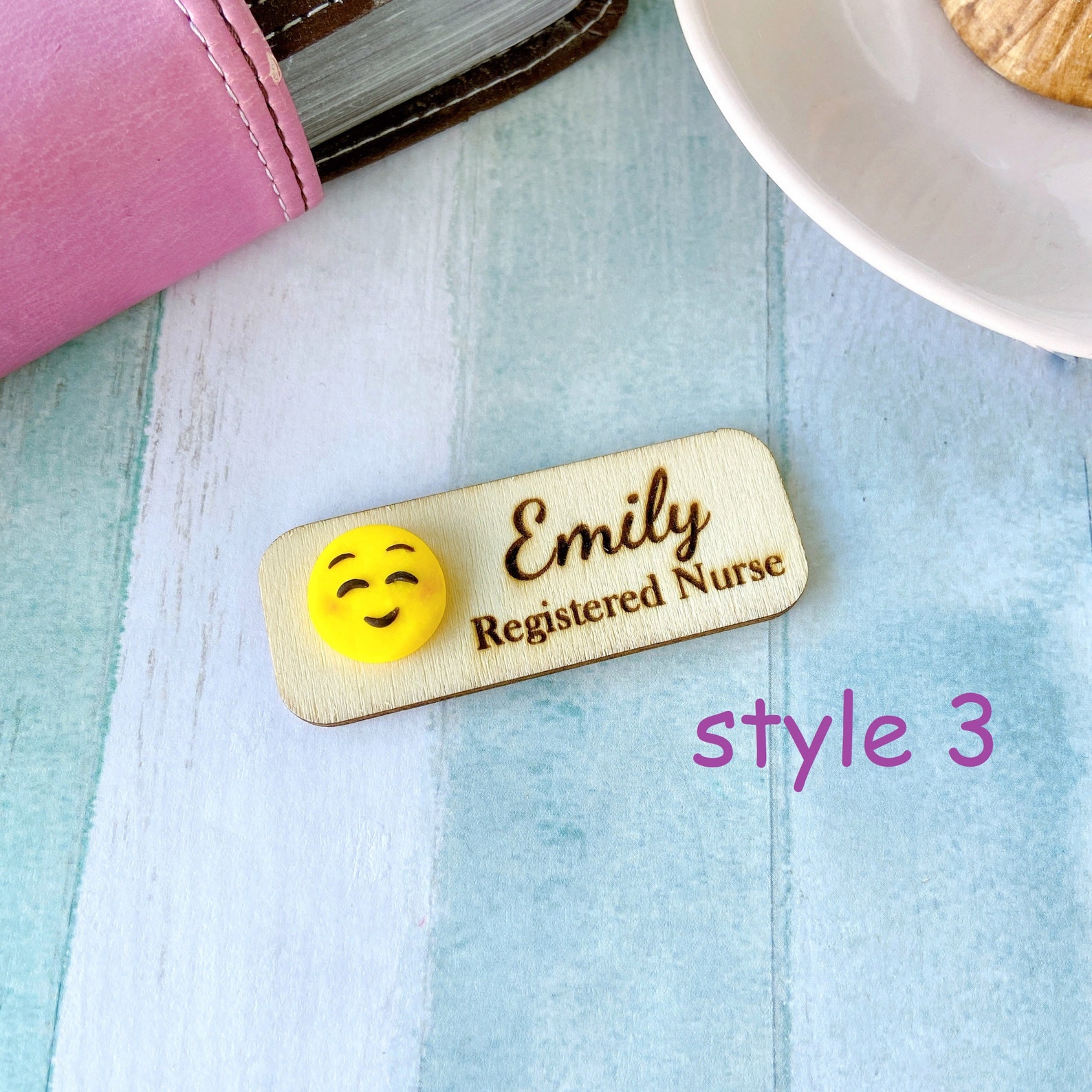 Emoji Personalized Name Tag Badge Funny Name Badge Nurse - Etsy Australia