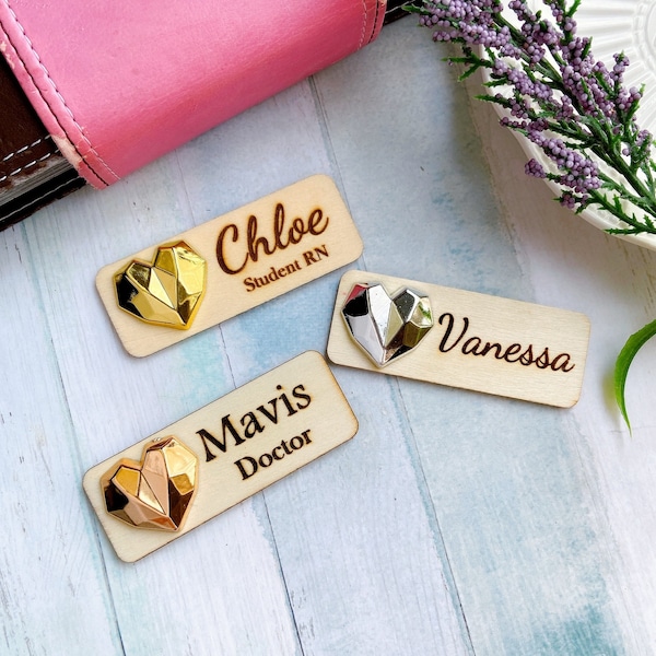 Heart Name Tag - Etsy