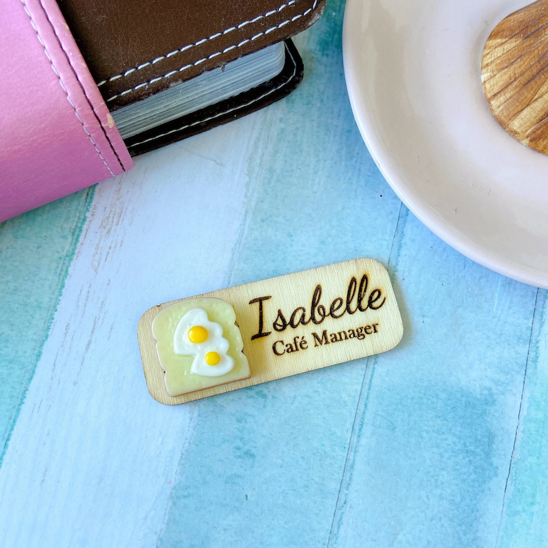 Personalized 3D Food Dessert Wooden Name Tag Badge With | Etsy