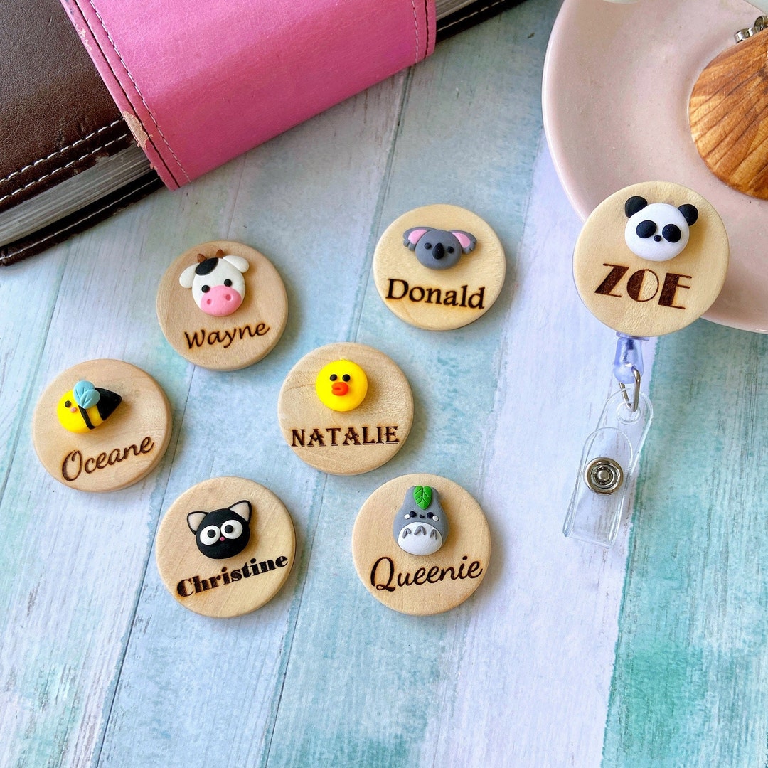 Handmade Personalized Name Badge, Adorable Animals Name Badge, Nurse ...