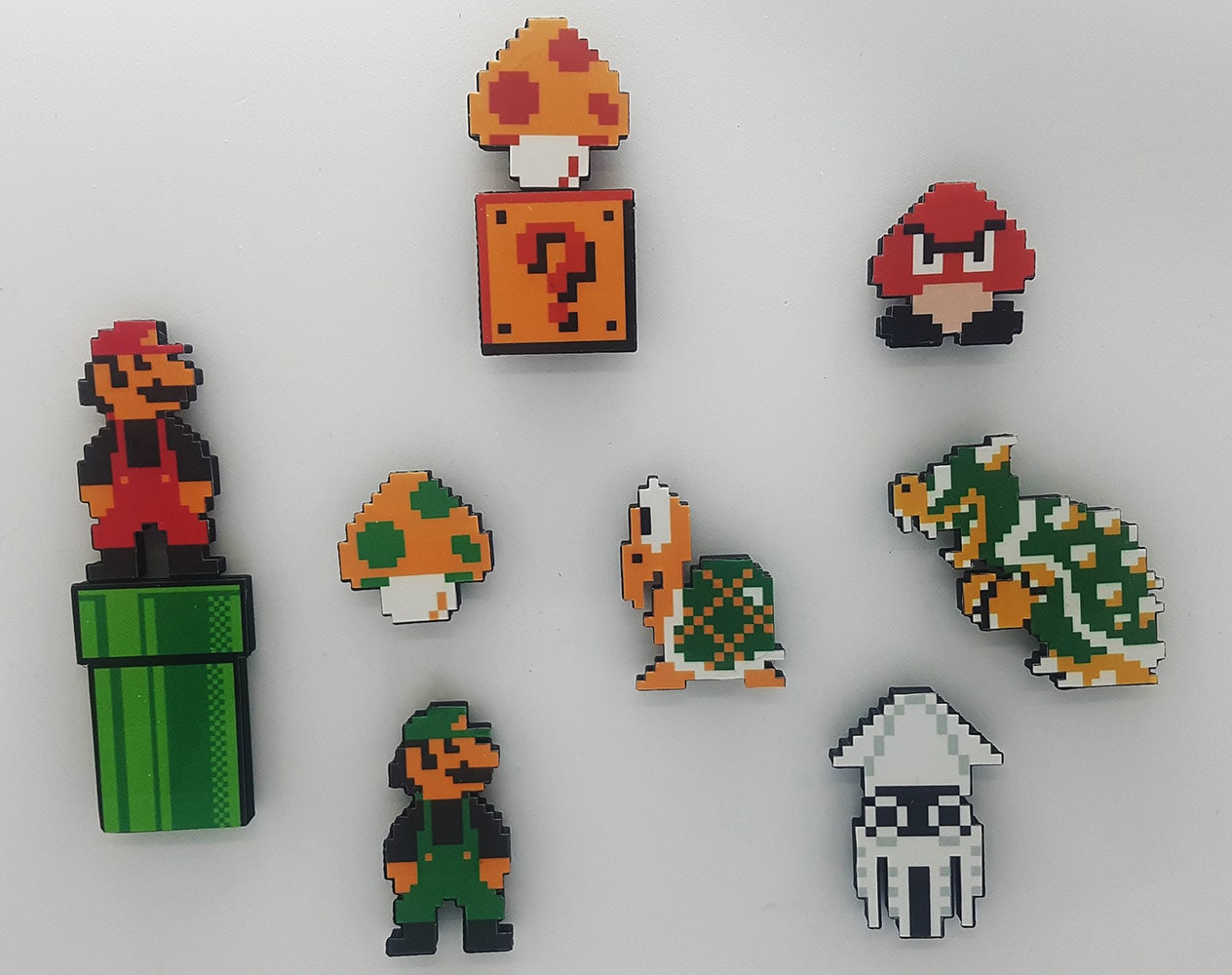 Super Mario Bros 3D Fridge Magnets (5 Magnets - Luigi, Bowser, Big ...