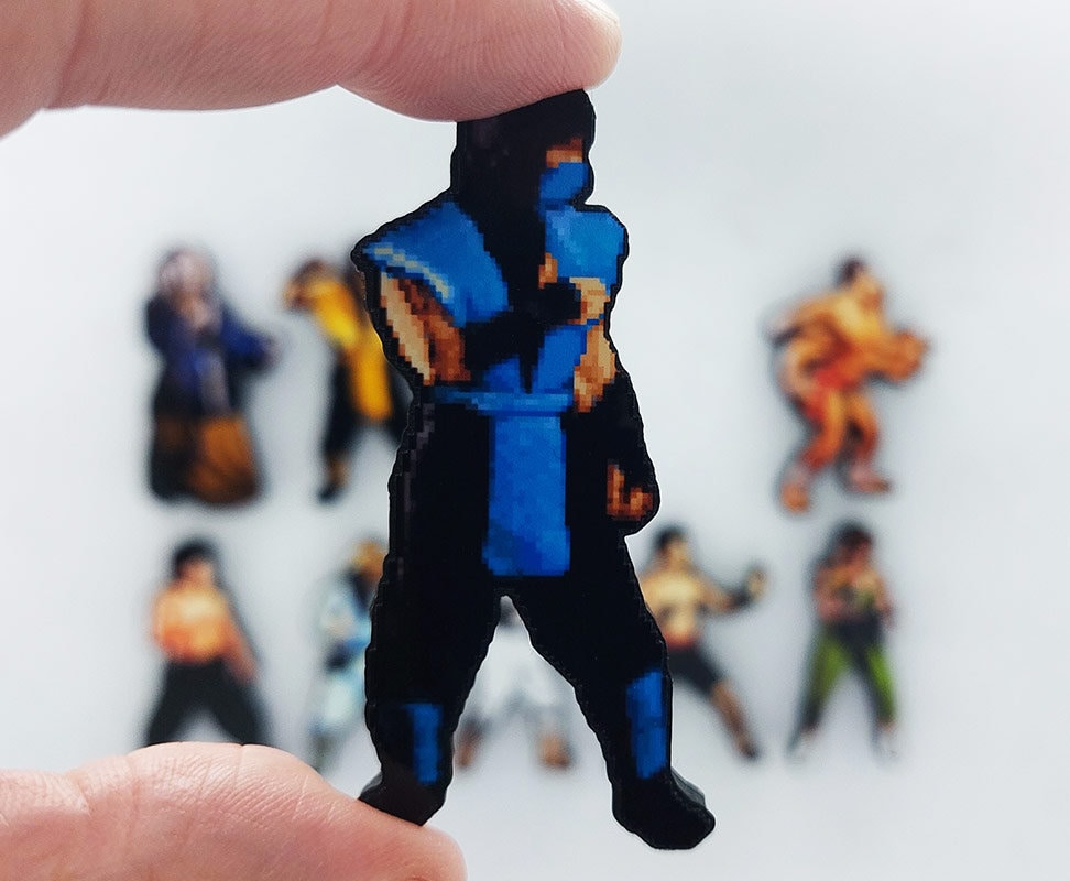 Mortal Kombat 3D Arcade Gaming Magnets (johnny Cage, Liu Kang, Raiden ...