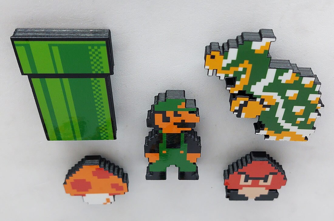 Super Mario Bros 3D Fridge Magnets (5 Magnets - Luigi, Bowser, Big ...