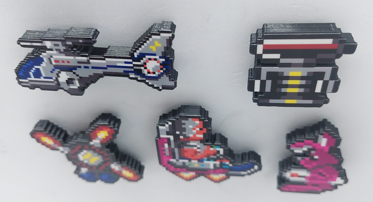 Duke Nukem 1 3D Gaming Magnets (dr. Proton, Helicopter, Fire Wheel ...